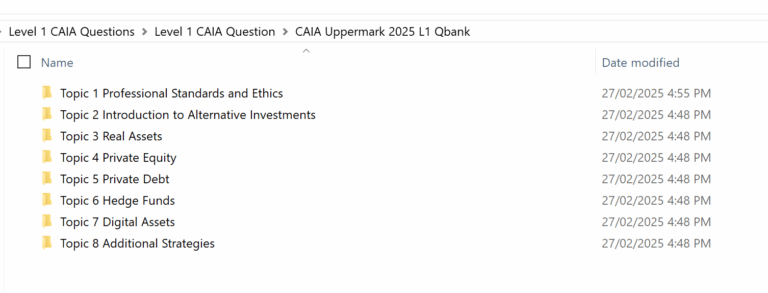 CAIA Uppermark 2025 Level 1 Qbank - PrepCFA