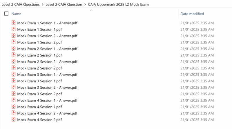 CAIA Uppermark 2025 Level 2 Mock Exam - PrepCFA
